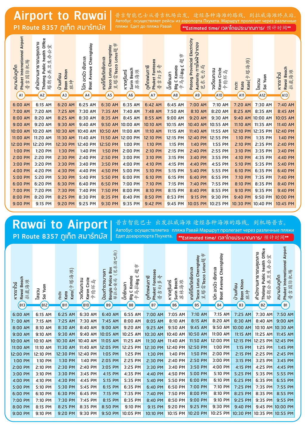 Phuket Smart Bus And Local Blue Bus PHUKET 101